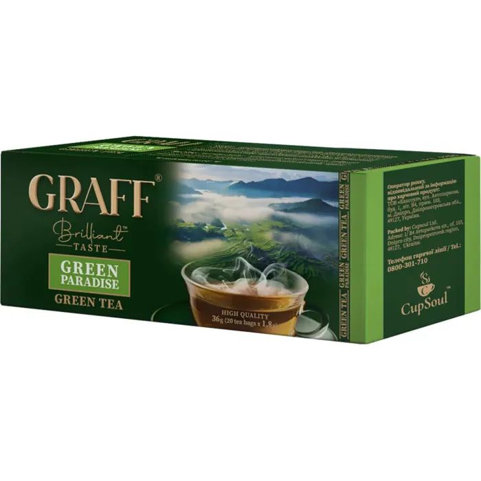 Чай Graff Green Paradise 20х1.8 г 4820279610269 - купить в Киеве | Цена ...
